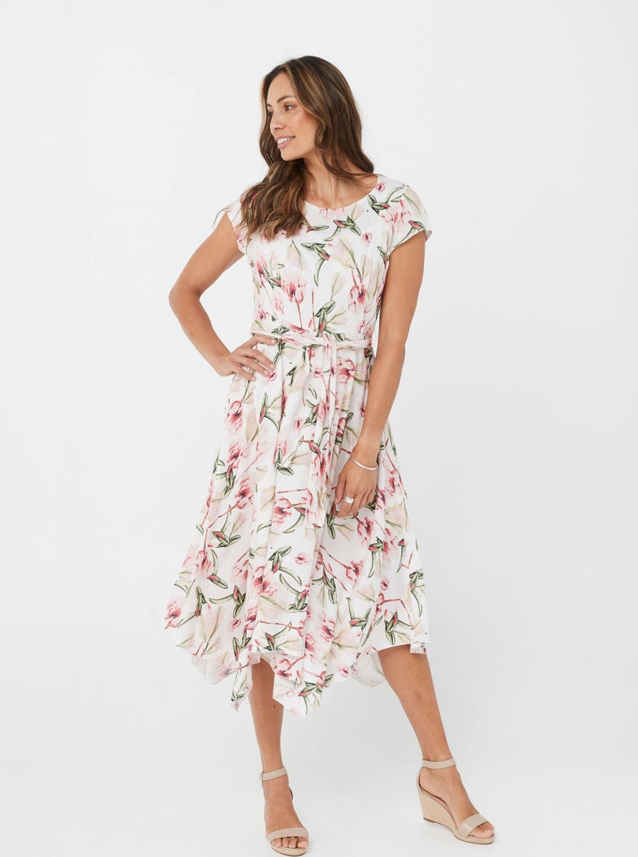 flattering dress with asymmetric hemline – KAJA Clothing