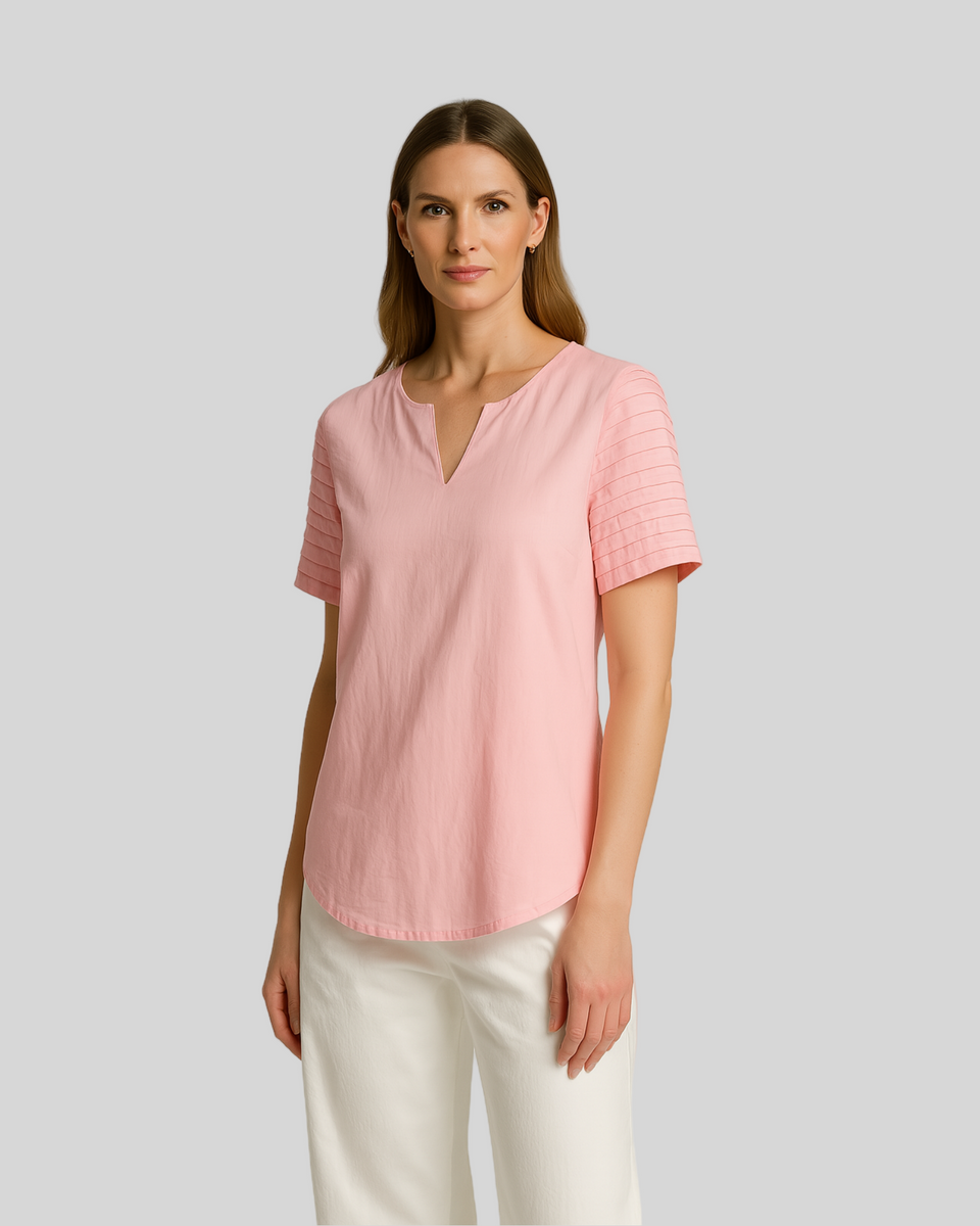 Quella Top - Blush/Linen & Cotton – KAJA Clothing